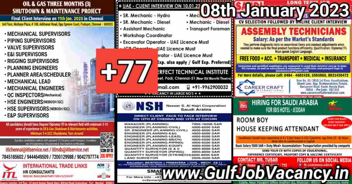 Gulf Job Vacancy Newspaper 08 January 2023