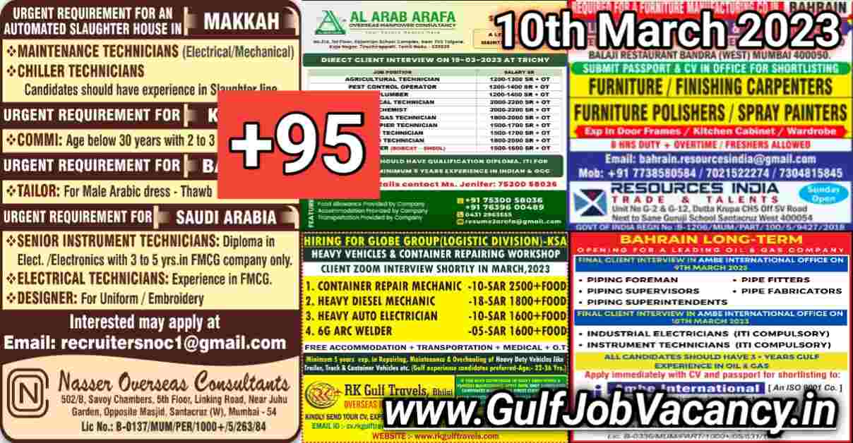 Gulf Job Vacancy Newspaper 10 March 2023
