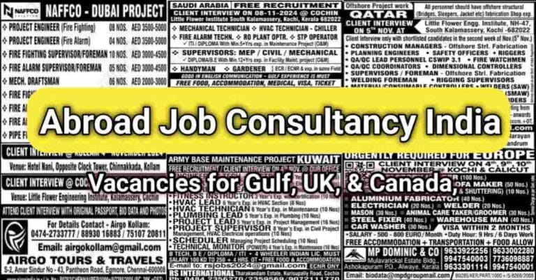 Abroad Job Consultancy Vacancies 2025 Latest Jobs